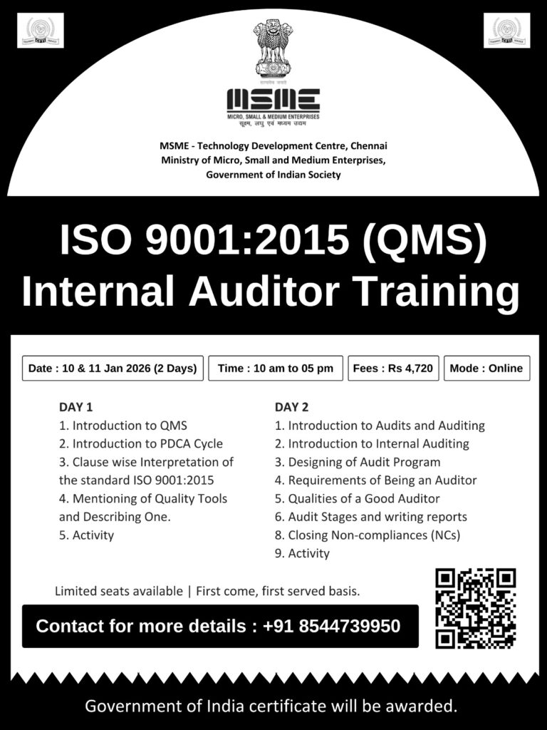 ISO 9001:2015 Internal Auditor (QMS) Training Course